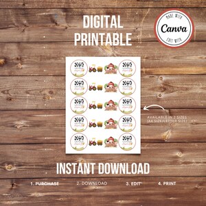 Farm Animals Cupcake Topper | Cake Topper Printable | Digital Printable ...