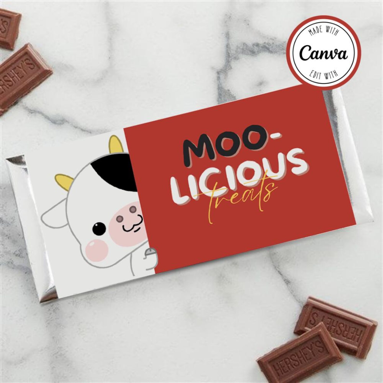 Farm Animal Candy Bar Wrapper: Birthday Party Favors (canva Editable ...