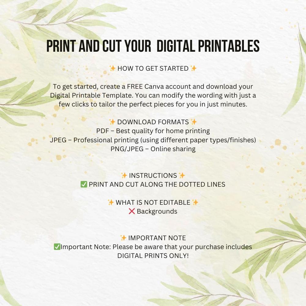 Jungle Theme Food Label Card Digital Printable | Buffet Card Template ...