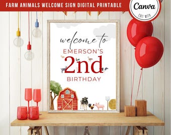 Unicorn Theme Welcome Sign Digital Printable Welcome Sign Template ...