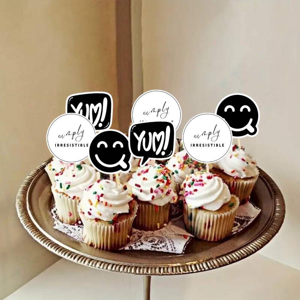 Minimalist Theme Cupcake Topper| Cupcake Topper Digital Printable ...