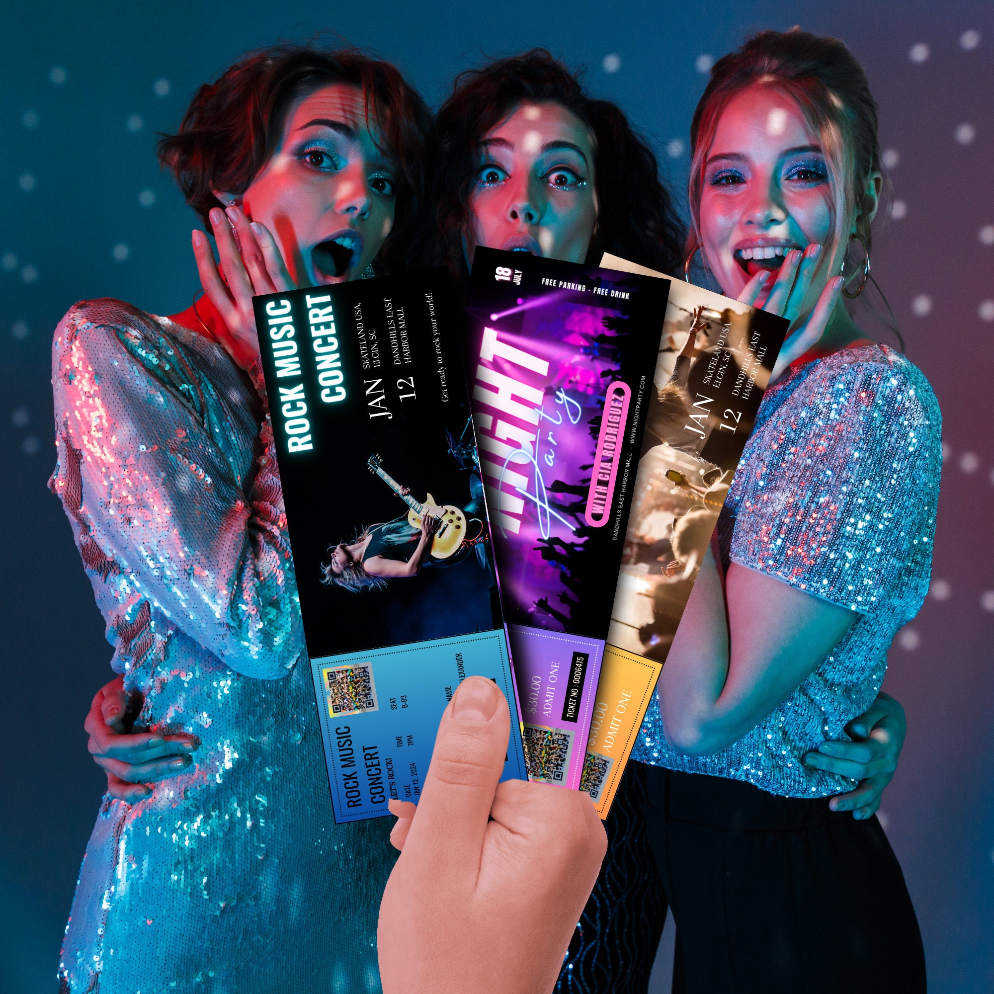 Editable Rock Concert Ticket | Instant Download With Editable Text ...