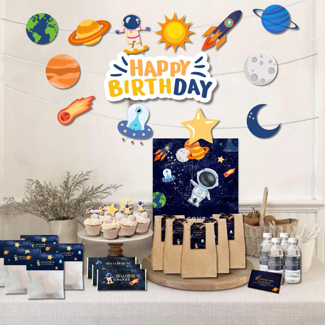 Space Theme Birthday Bundle Digital Printable, Space Birthday Bundle ...