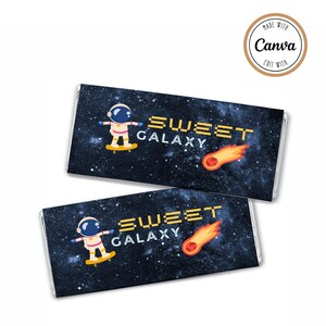Space Theme Candy Bar Wrapper, Space Birthday Favors, , Space Chocolate ...