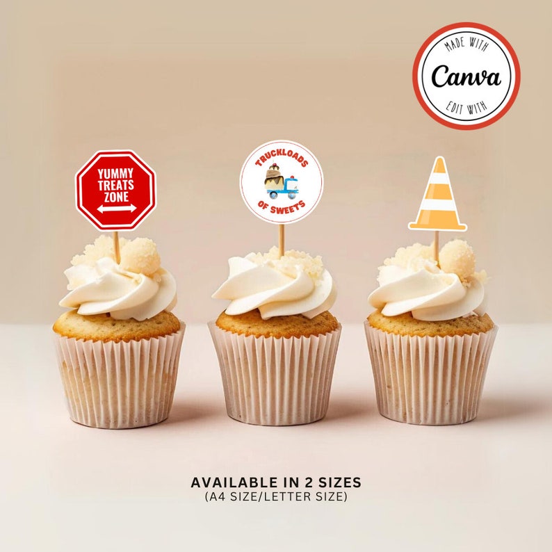 Road Trucks Theme Cupcake Topper | Cupcake Topper Digital Printable ...