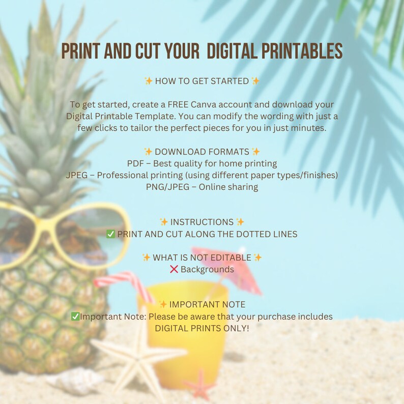 Pineapple Theme Printable Bunting Banner | Digital Printable | Instant ...