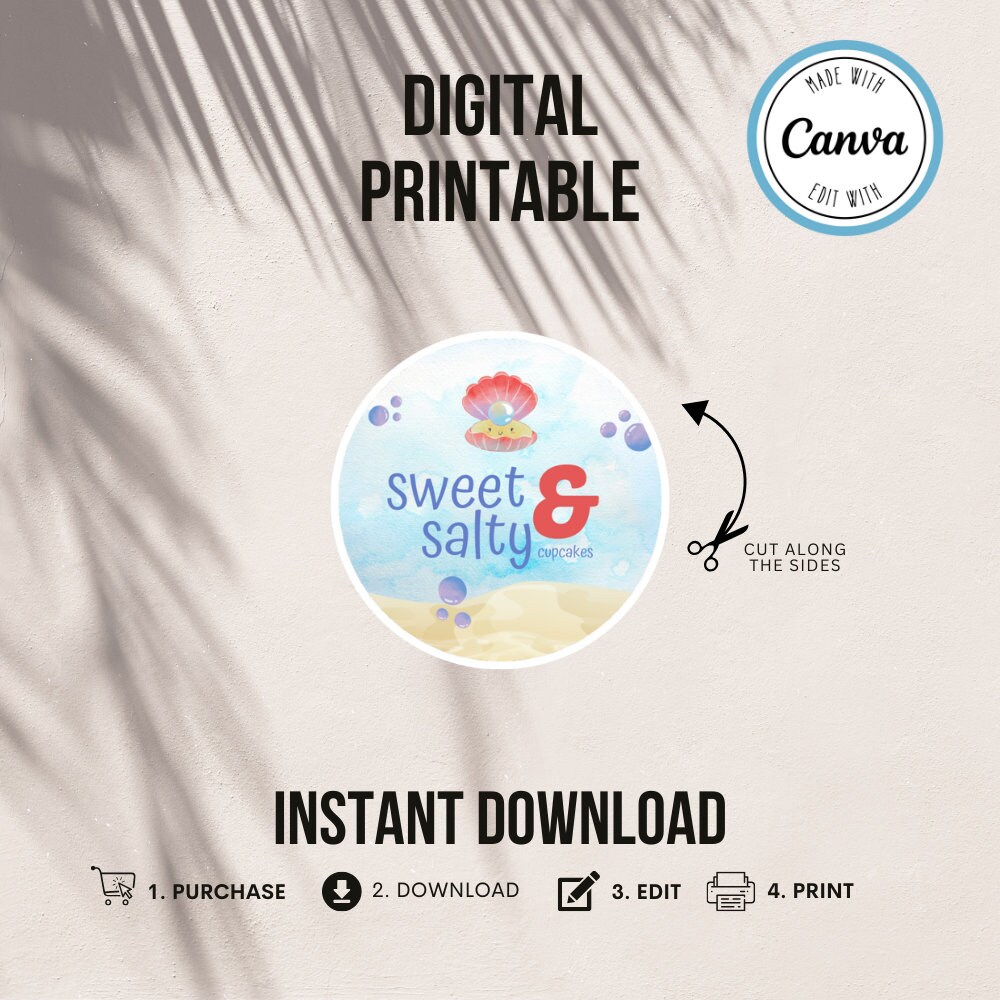 Sea Theme Cupcake Topper | Cupcake Topper Digital Printable | Instant ...