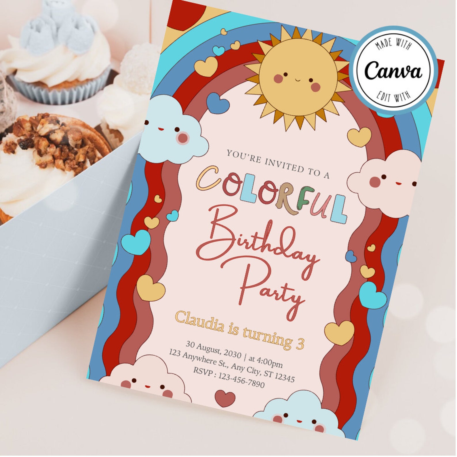 Colorful Birthday Invitation | Editable Printable (digital Download) - Etsy