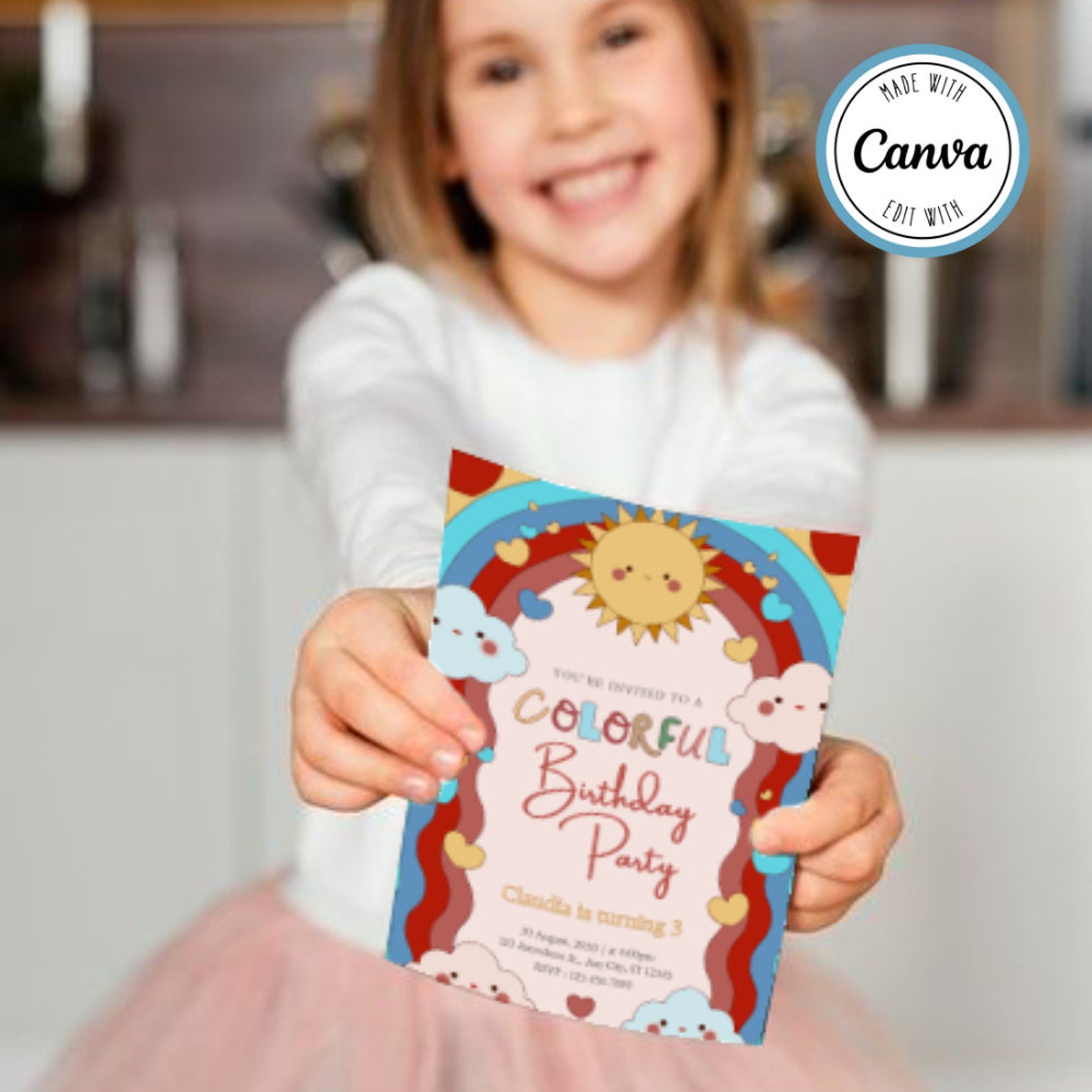 Colorful Birthday Invitation | Editable Printable (digital Download) - Etsy