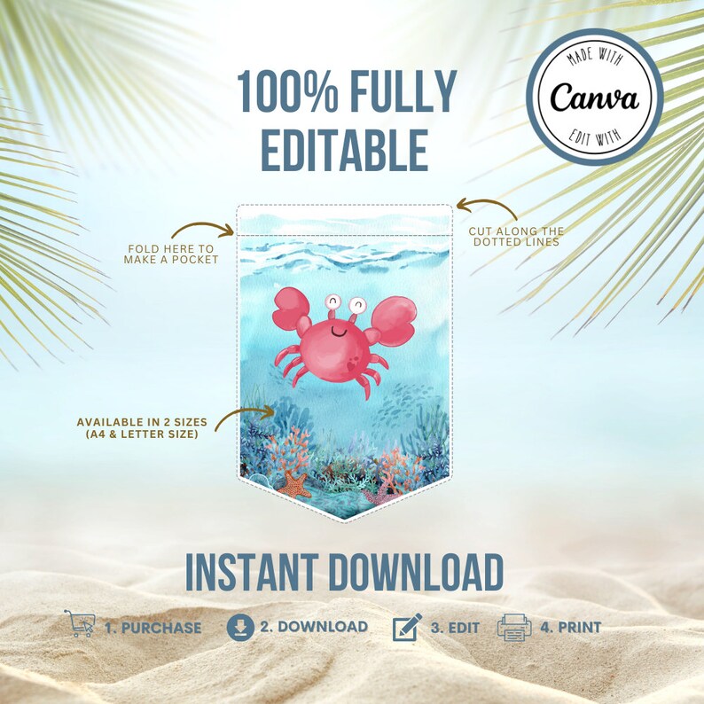 Sea Animals Printable Bunting Banner Digital Printable Instant Download ...