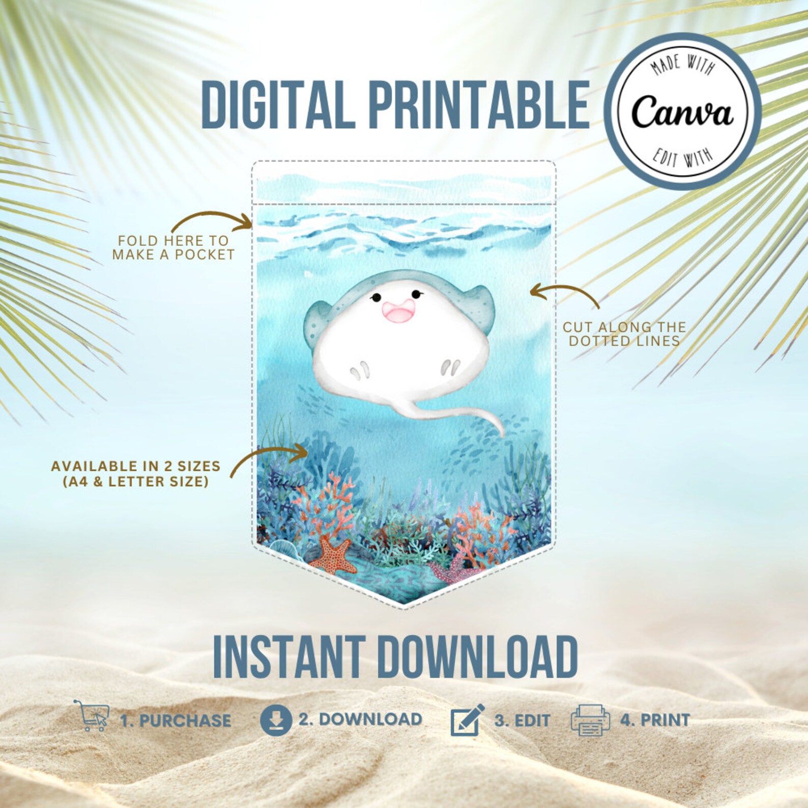 Sea Animals Printable Bunting Banner | Digital Printable | Instant ...