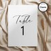Minimalist Editable Table Number Sign, Modern Birthday Table Card ...