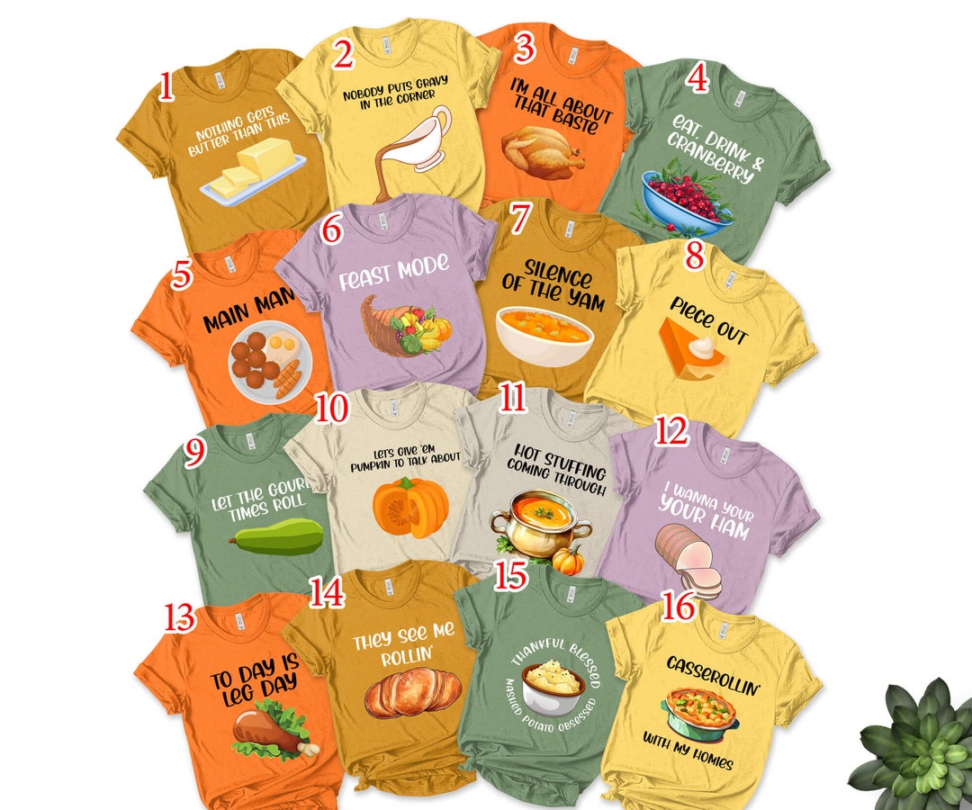Thanksgiving Food Pun Shirts Family Shirt for Holiday Song - Etsy