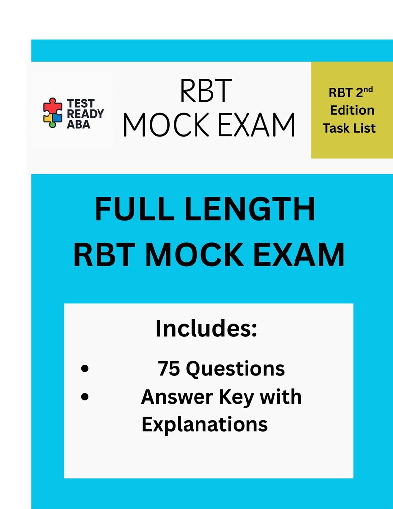 RBT Mock Exam 2nd Edition Task List - Etsy