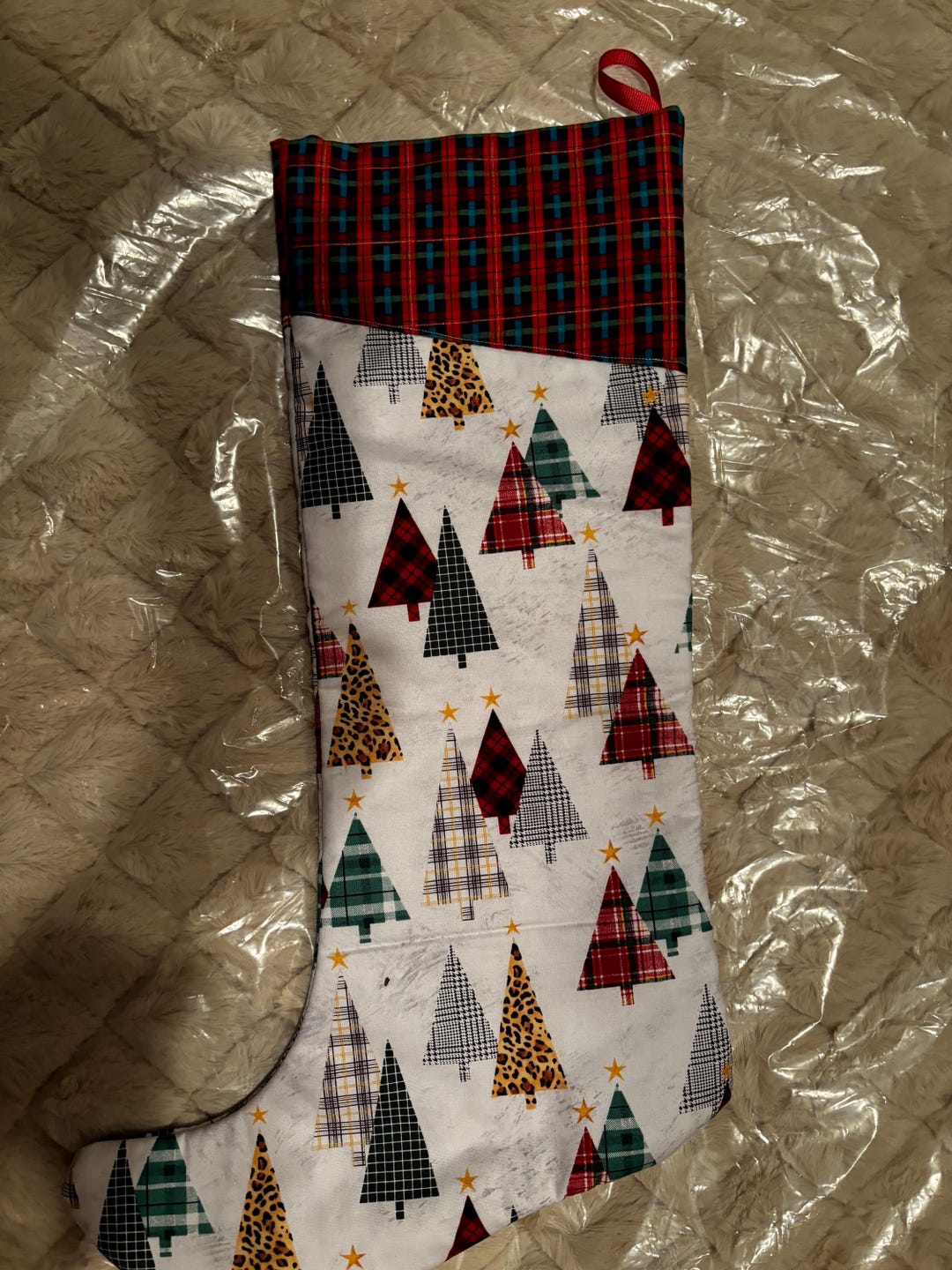 Plaid Pine Stocking - Etsy