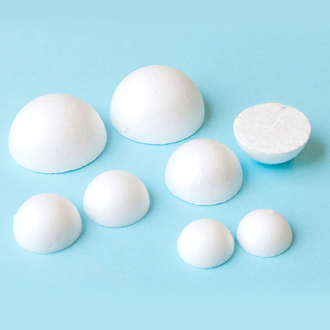 White Styrofoam Hemispheres for Tsumami Zaiku, Craft Bases, 20, 25, 30 ...