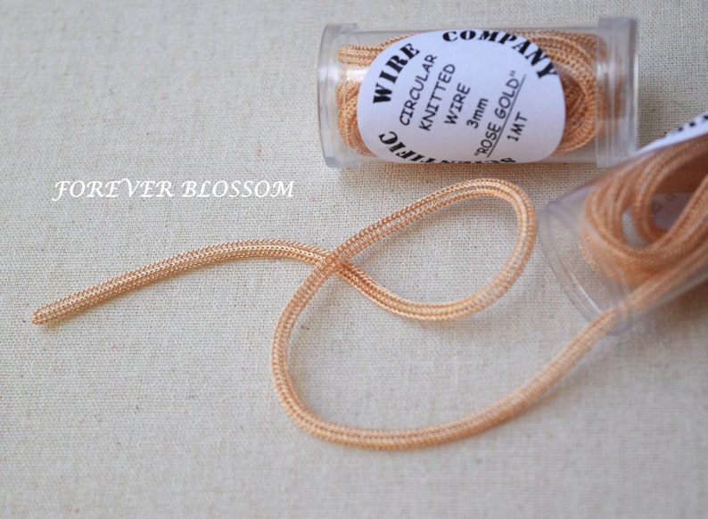 Rose Gold Woven Circular Wire 3 MM, Knitted Wire Rose Gold, Mesh Chain ...