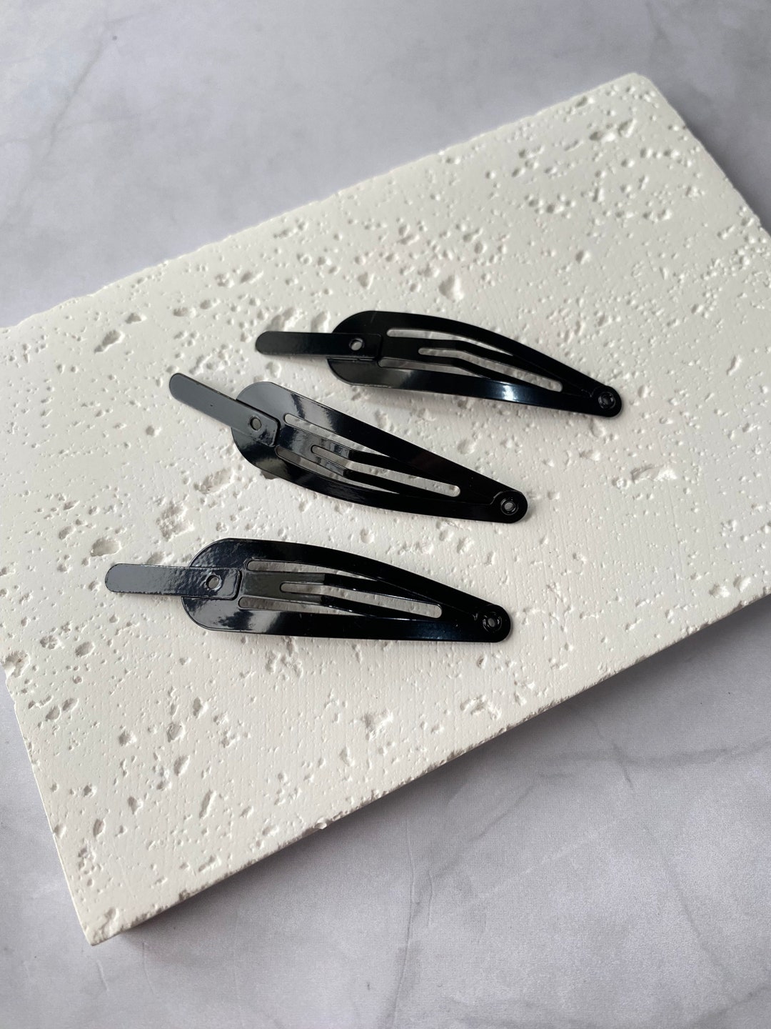 Black Snap on Hair Clips With Horn for Tsumami Kanzashi, Hairpins Blank ...