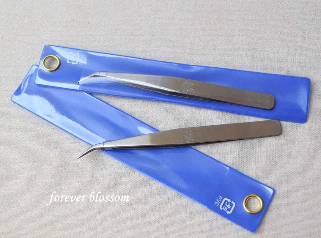 Bent Tip Tweezer Stainless Steel, for Craft, Tsumami Zaiku Work, Nair ...