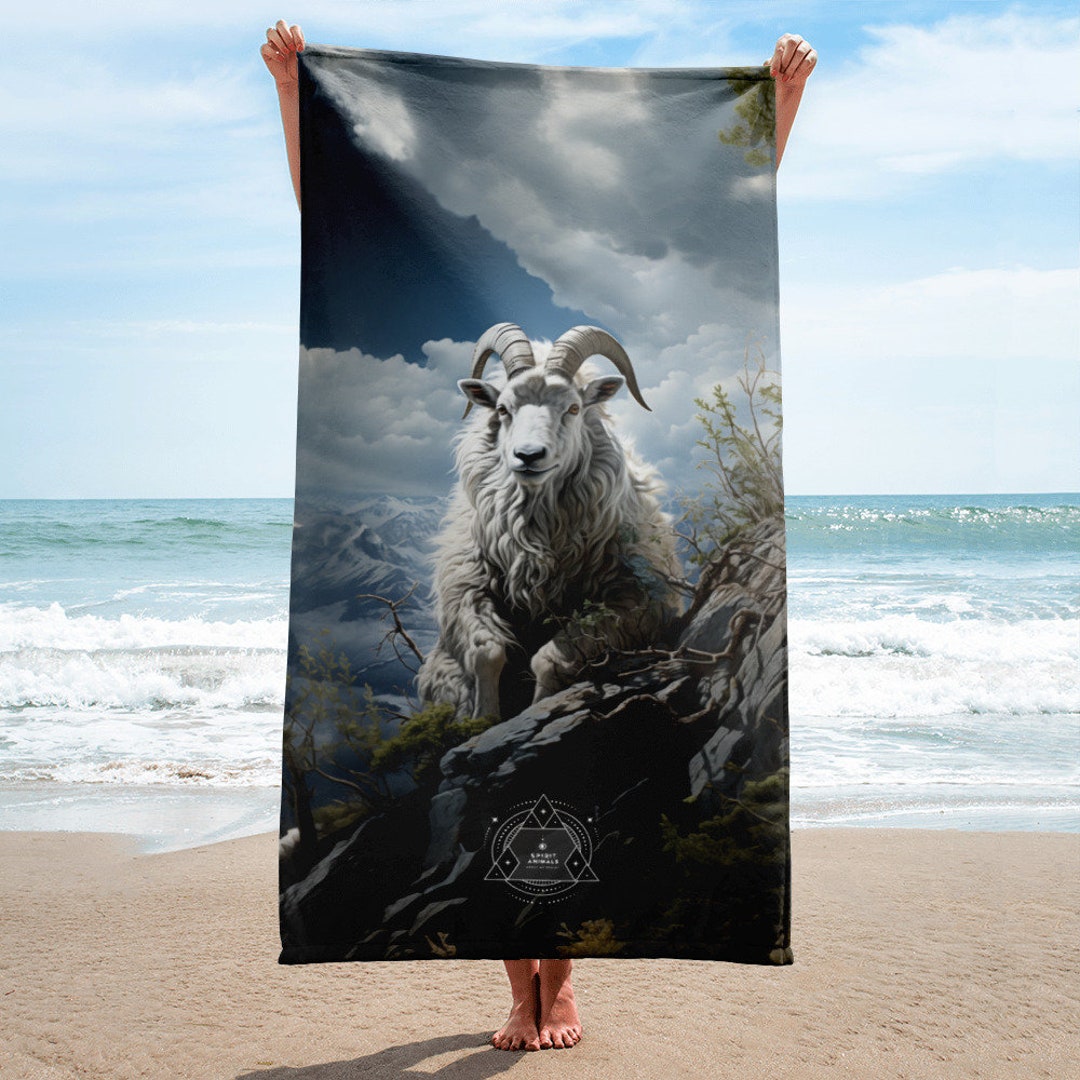 Mountain Goat Spirit Animal Lightweight Beach Towel - Etsy