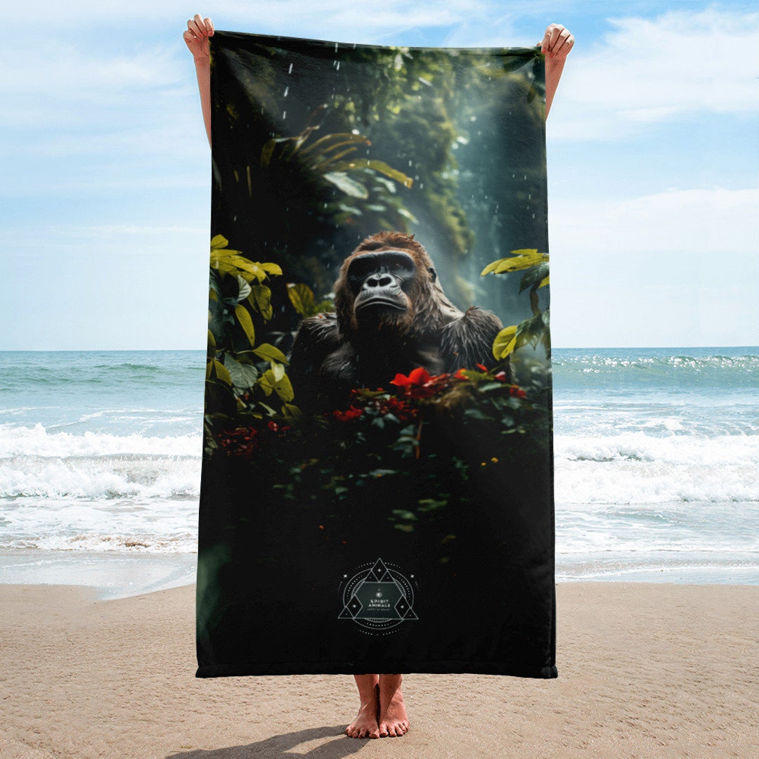 Gorilla Spirit Animal Lightweight Beach Towel - Etsy