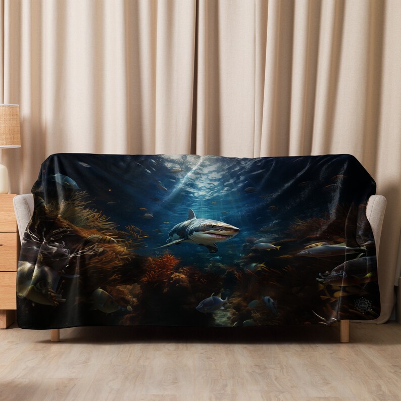 Shark Spirit Animal Sherpa Blanket - Etsy