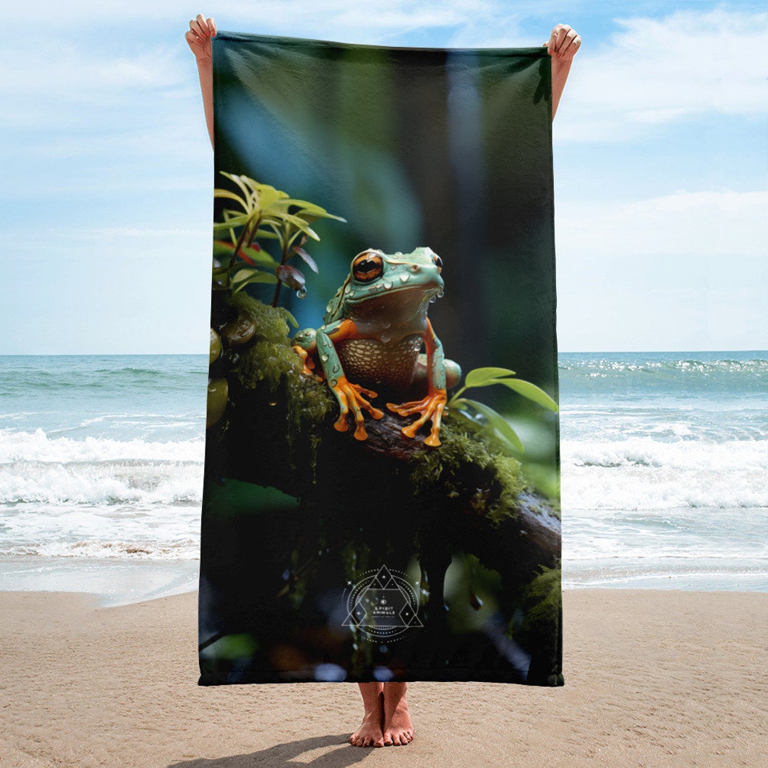 Frog Spirit Animal Lightweight Beach Towel - Etsy