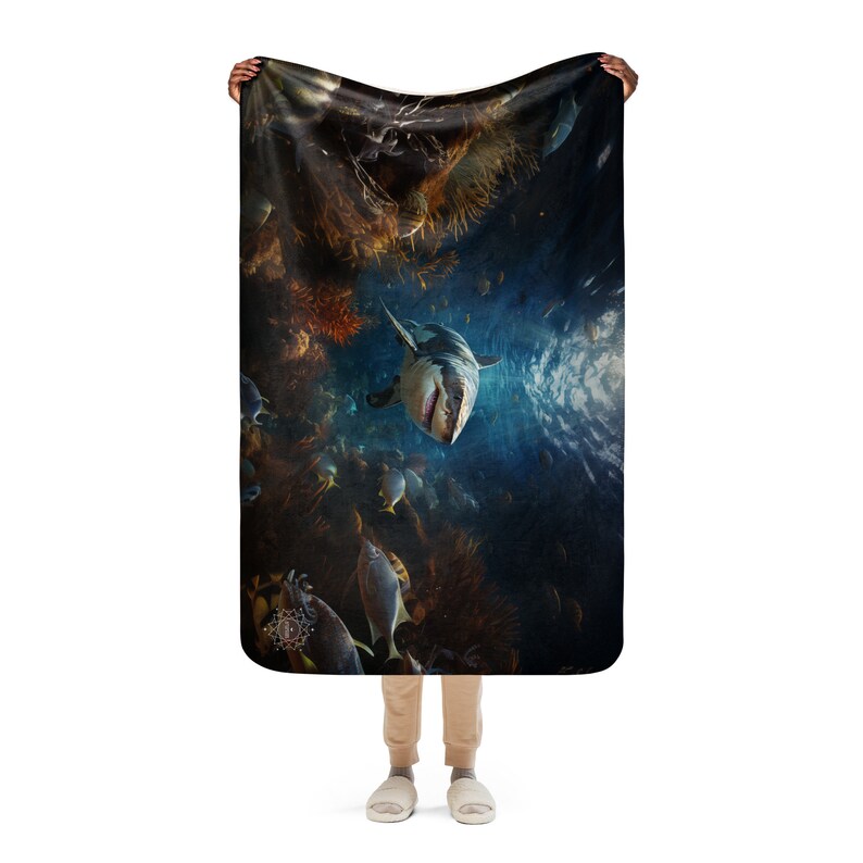 Shark Spirit Animal Sherpa Blanket - Etsy