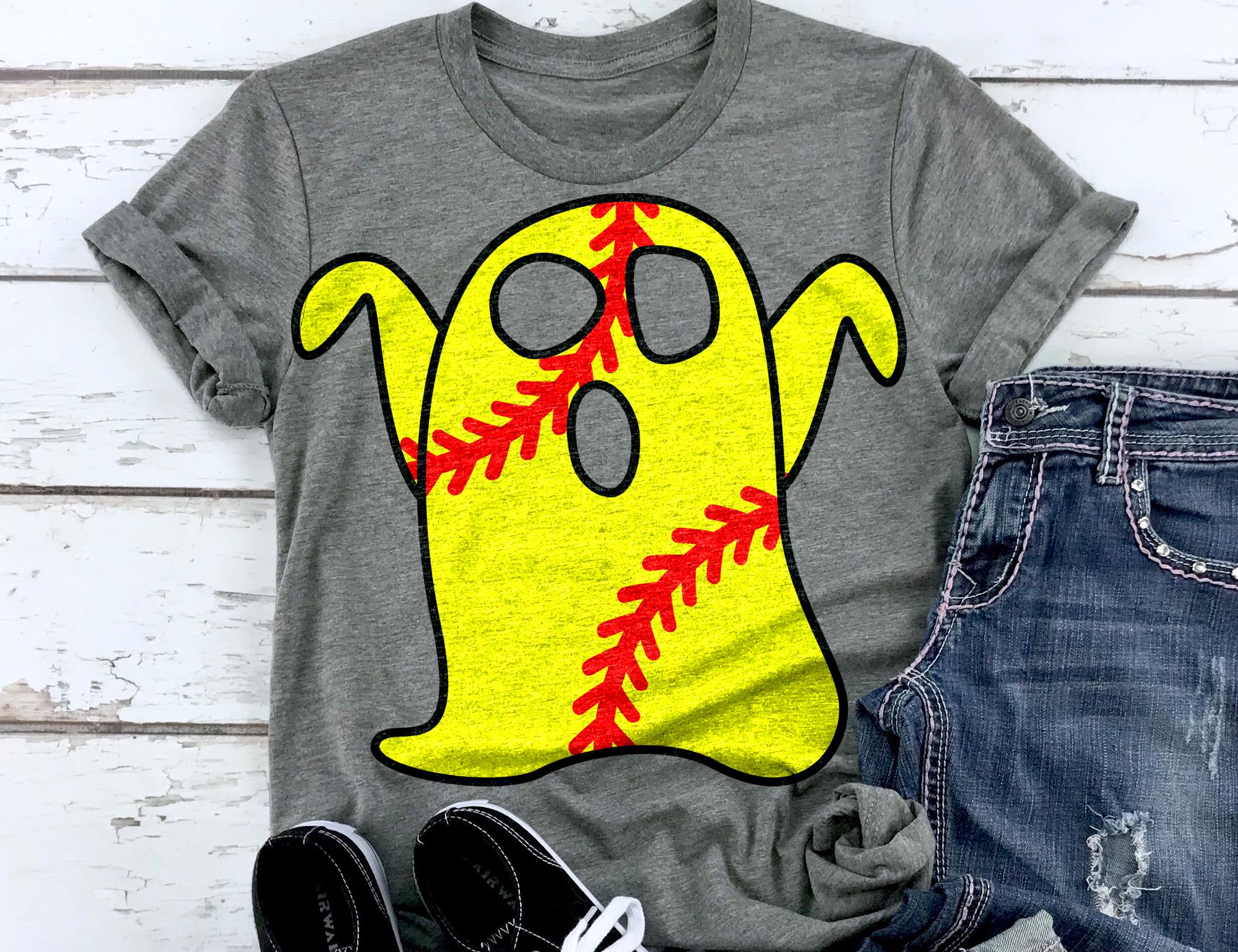 Softball Ghost Softball Player Girl Team SVG Funny Halloween Design ...