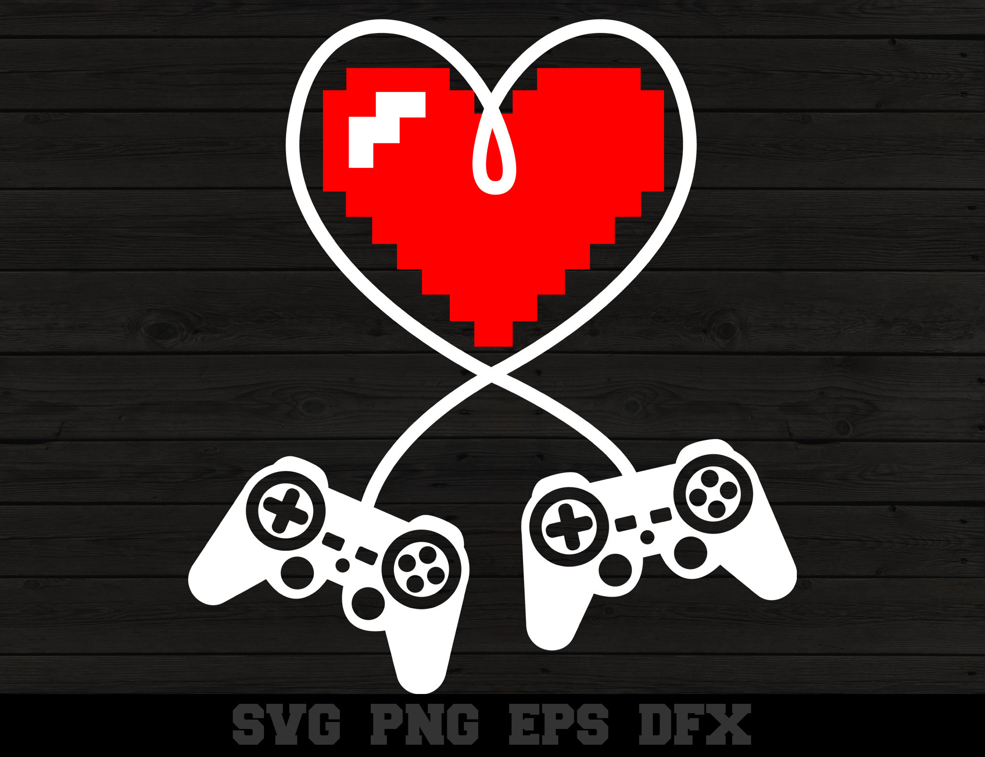 Valentine's Day Video Game Controller Heart Funny Gamer SVG PNG ...