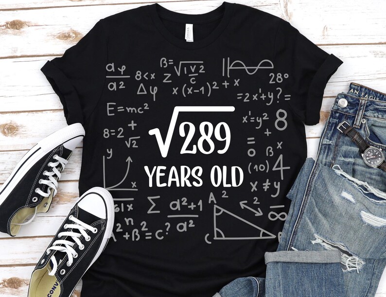 17th Birthday Square Root of 289 Funny 17 Years Old Math Lover SVG ...