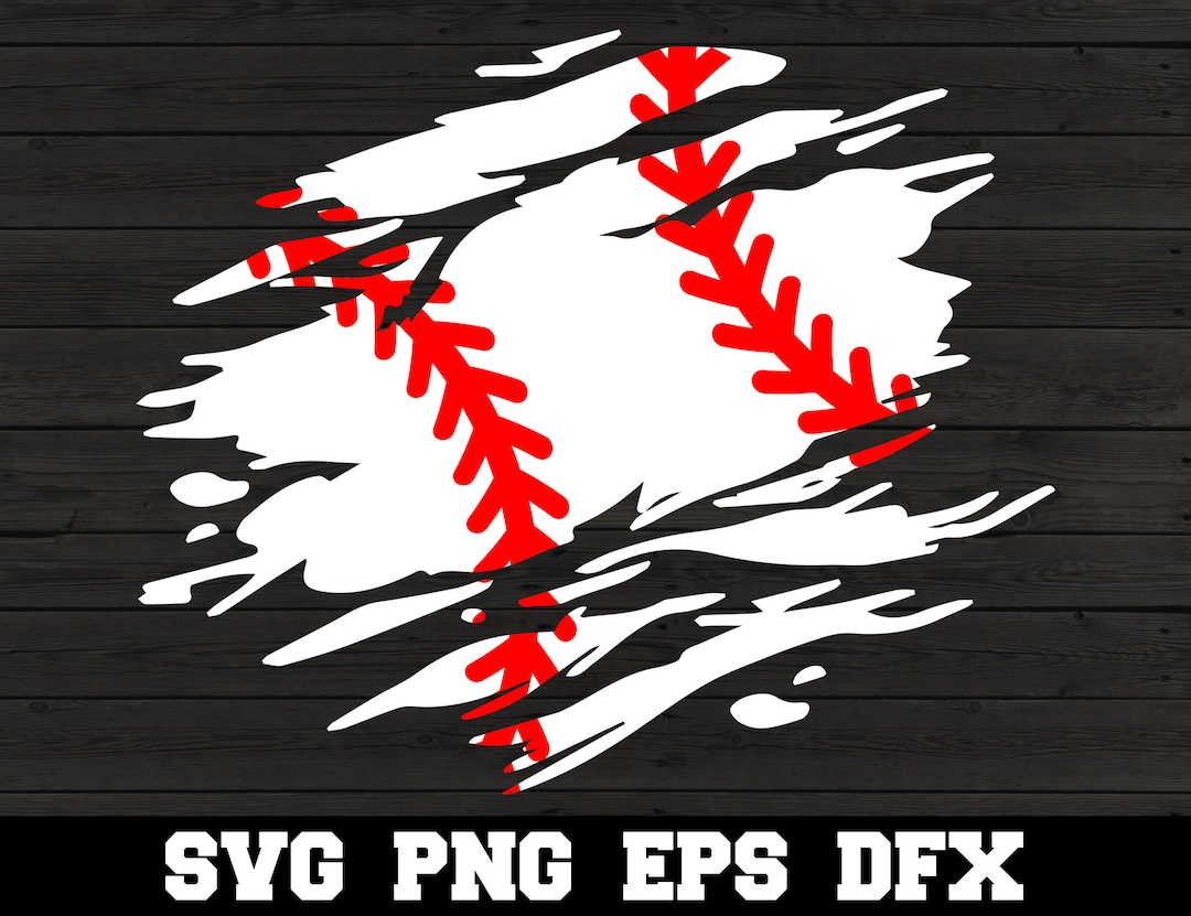 Baseball Distressed Ball Torn Grunge Funny Baseball League Design SVG ...