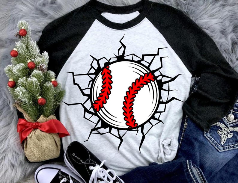 Baseball Ball Breaking the Wall Funny Baseball T-ball League Season ...