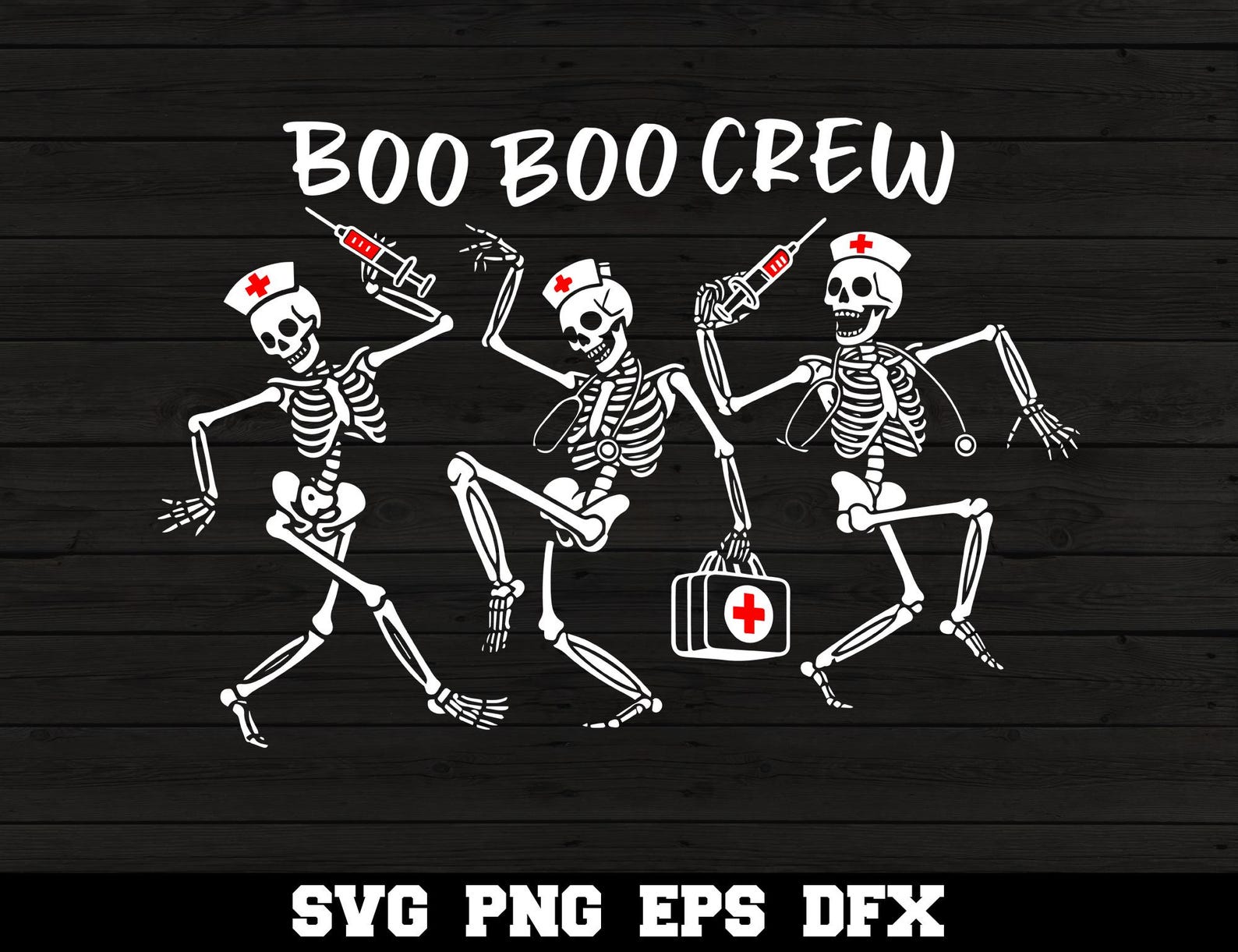 Boo Boo Crew Skeleton Nurse Funny Spooky Dancing Skeleton Nurse Medical ...