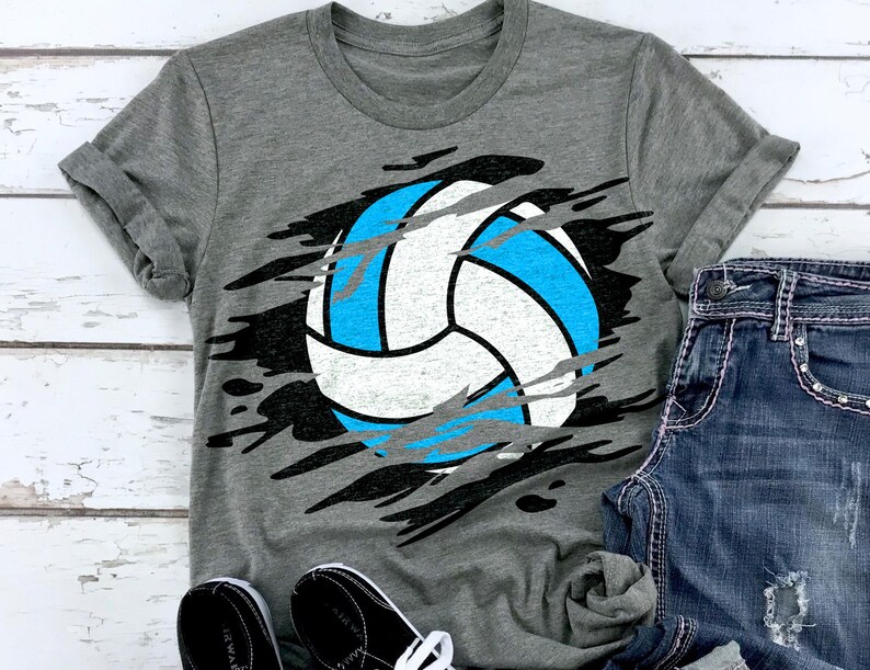 Volleyball Distressed Funny Volleyball League Season Volley Torn Grunge ...
