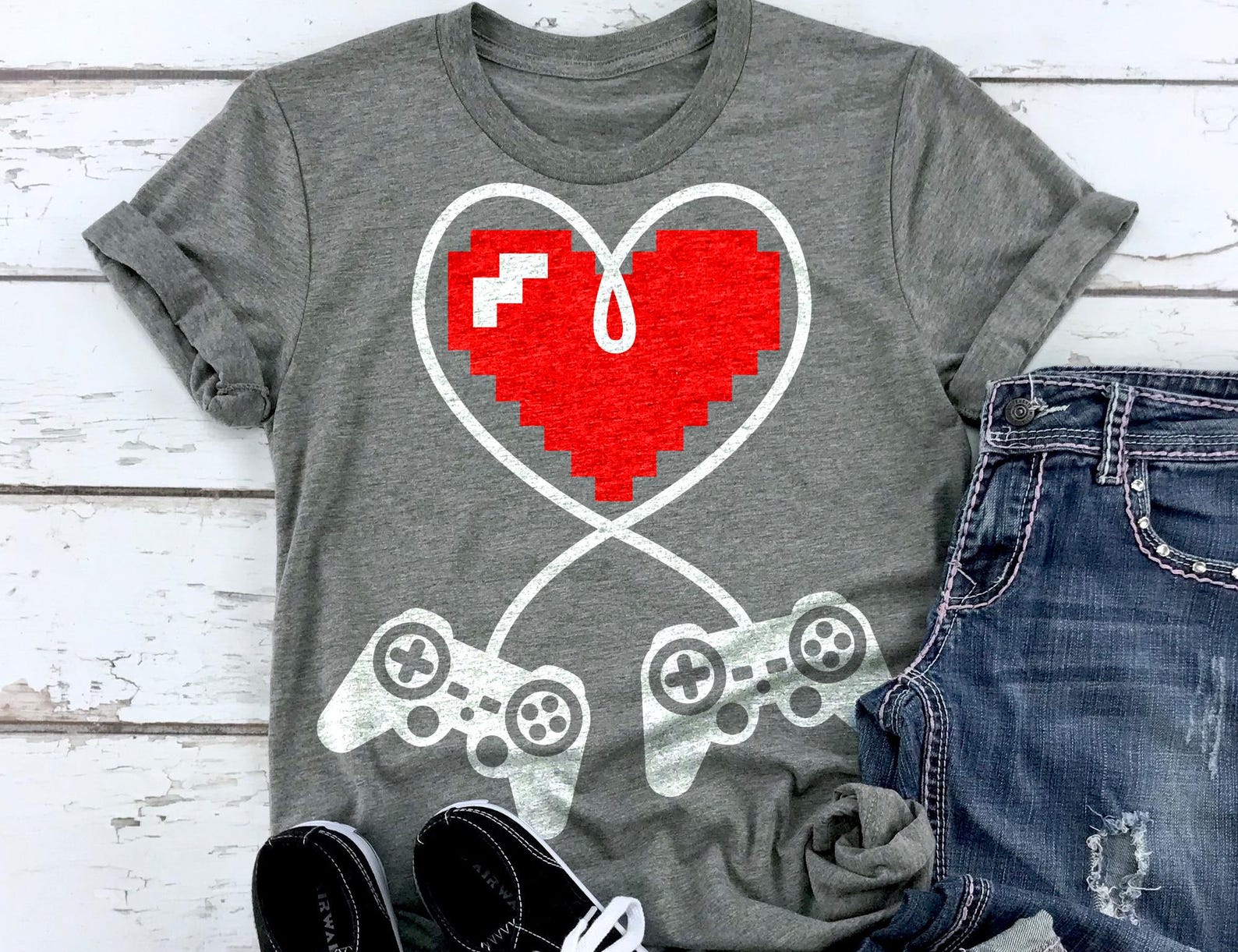 Valentine's Day Video Game Controller Heart Funny Gamer SVG PNG ...