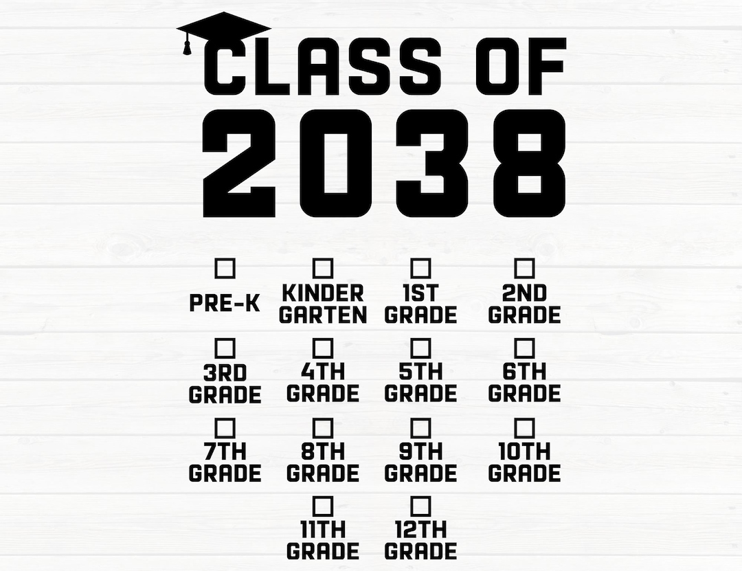 Class of 2038 Grow With Me SVG: Kindergarten Graduation (digital File ...