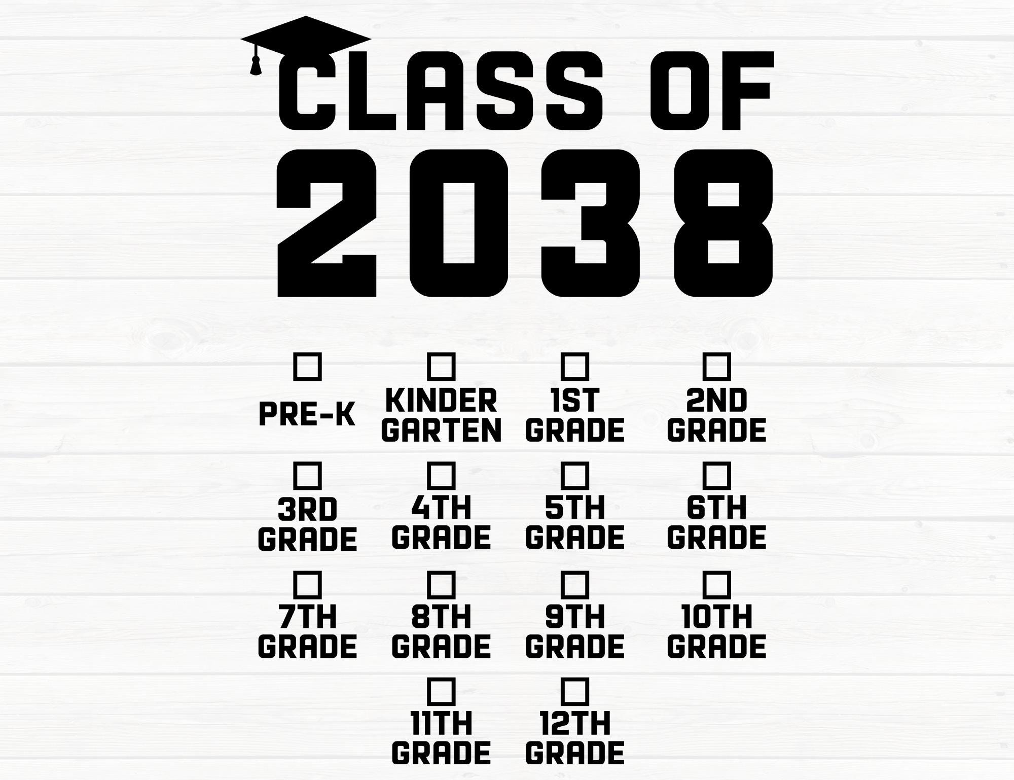 Class of 2038 Grow With Me SVG: Kindergarten Graduation (digital File ...