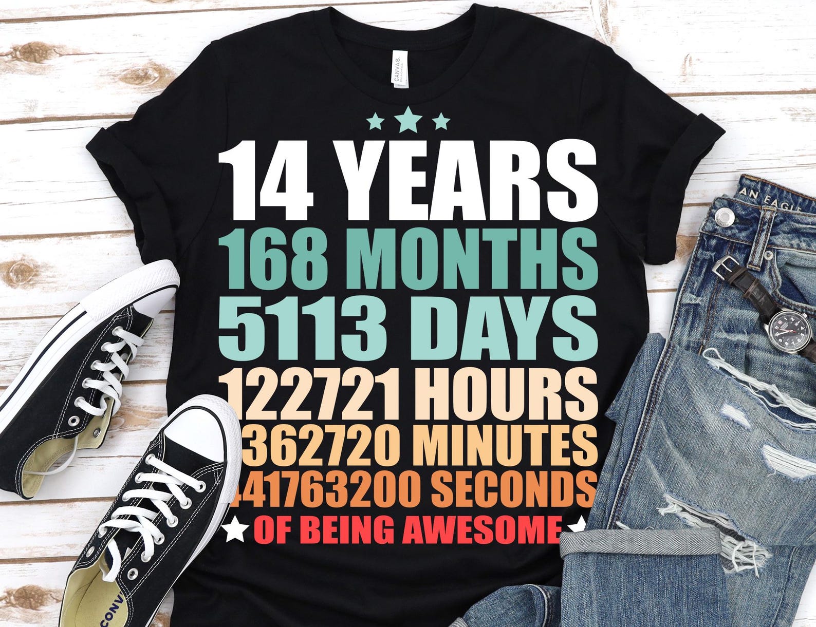 14th Birthday 14 Years 168 Months Being Awesome 14 Years Old SVG Funny ...