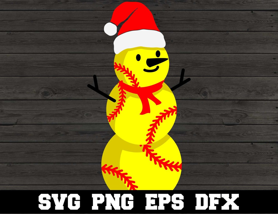 Softball Snowman Softball Player Girl Team SVG Funny Christmas Design ...