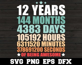 60th Birthday 60 Years 720 Months Being Awesome 60 Years Old SVG Funny ...