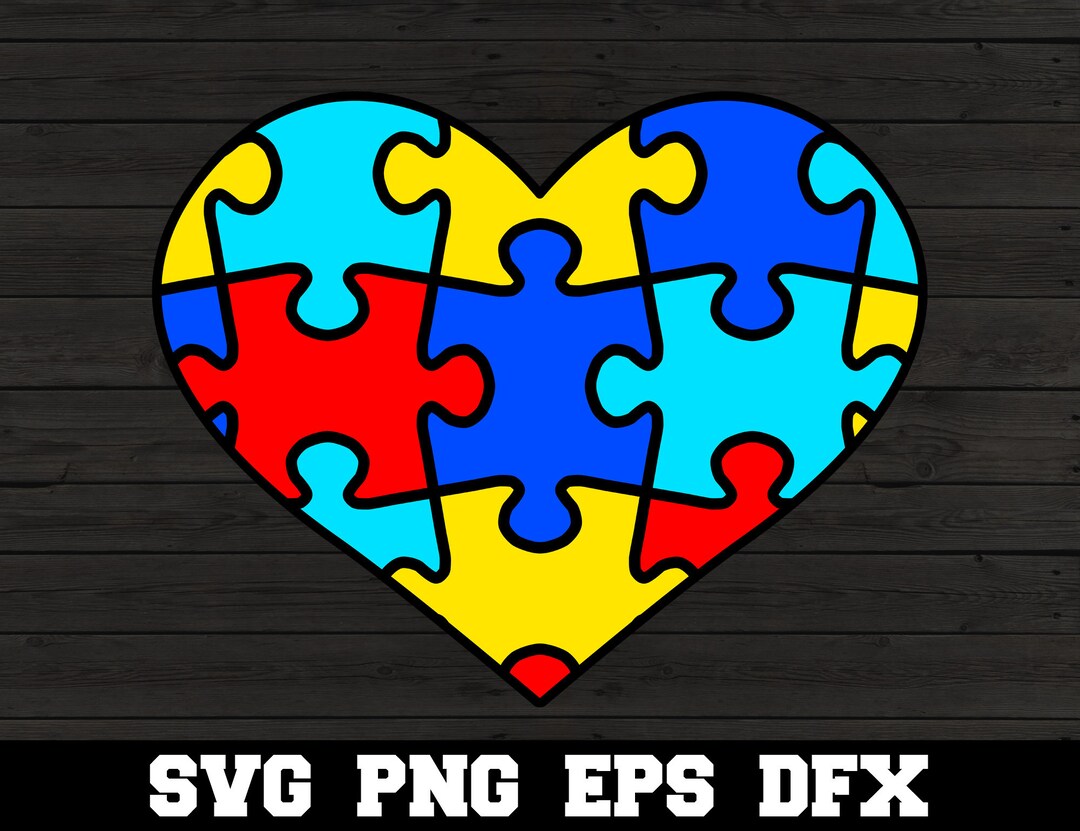 Autism Heart Puzzle Heart Jigsaw Pieces Funny Autism Awareness Month ...