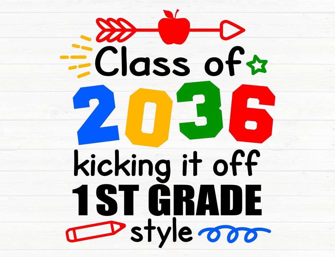 Class of 2036 SVG: First Day of School, Graduation Silhouette (digital ...