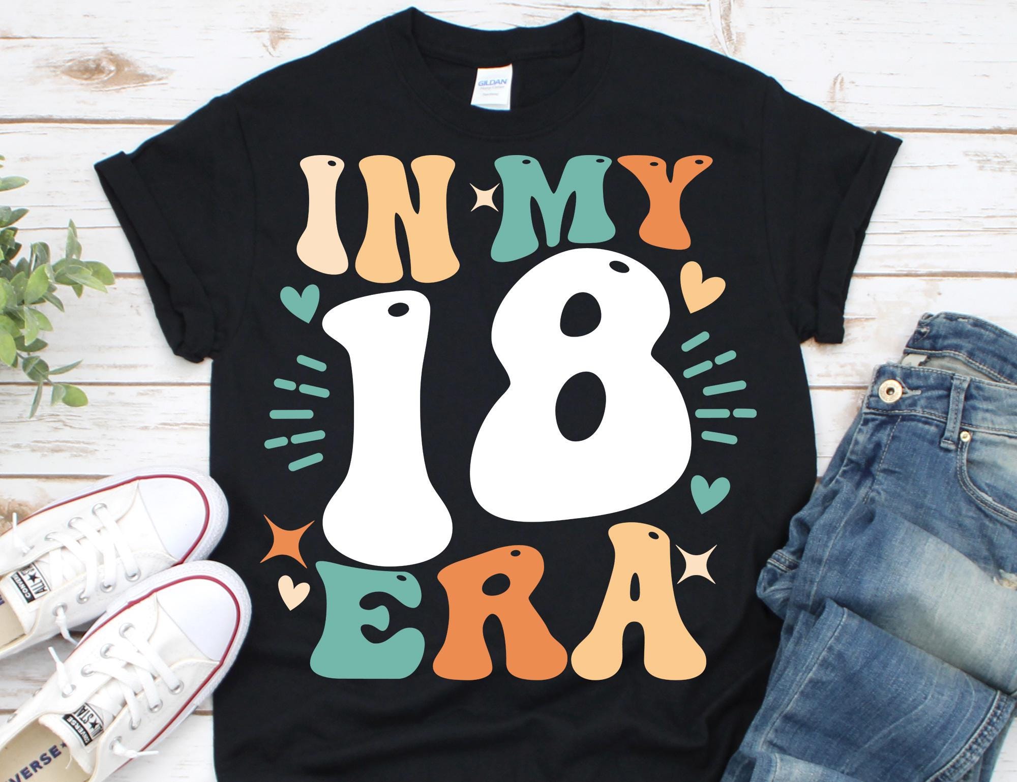 In My 18 Era Happy 18th Birthday SVG Funny 18 Years Old Groovy Design ...