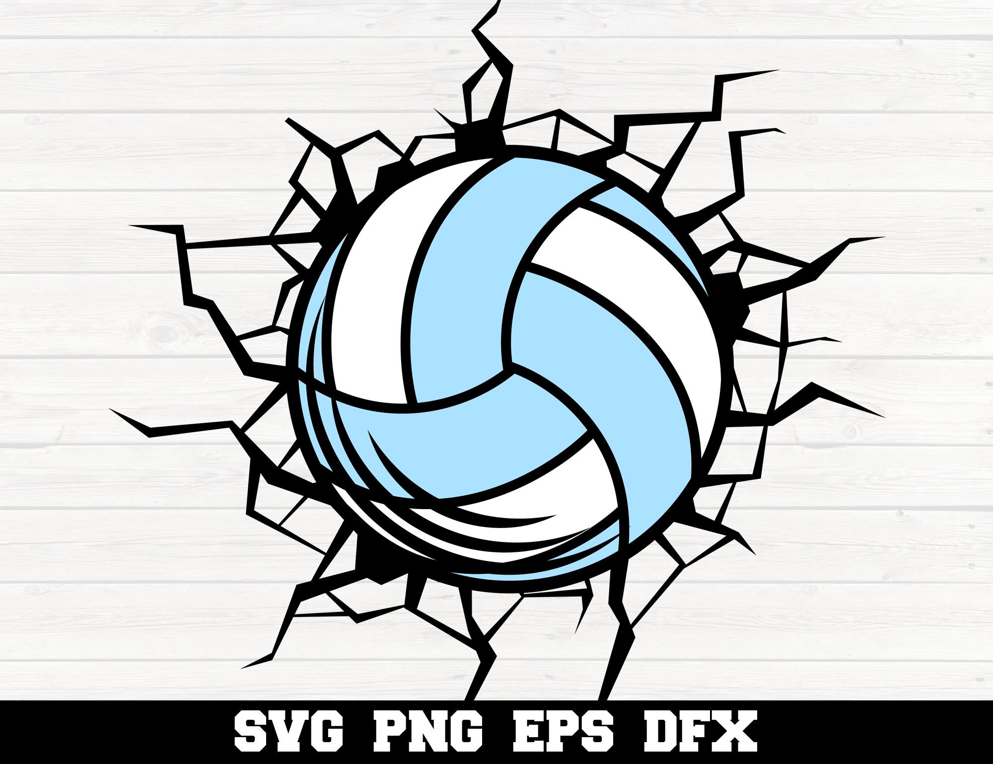 Volleyball Breaking Wall Design: SVG PNG Cricut File (digital Download ...