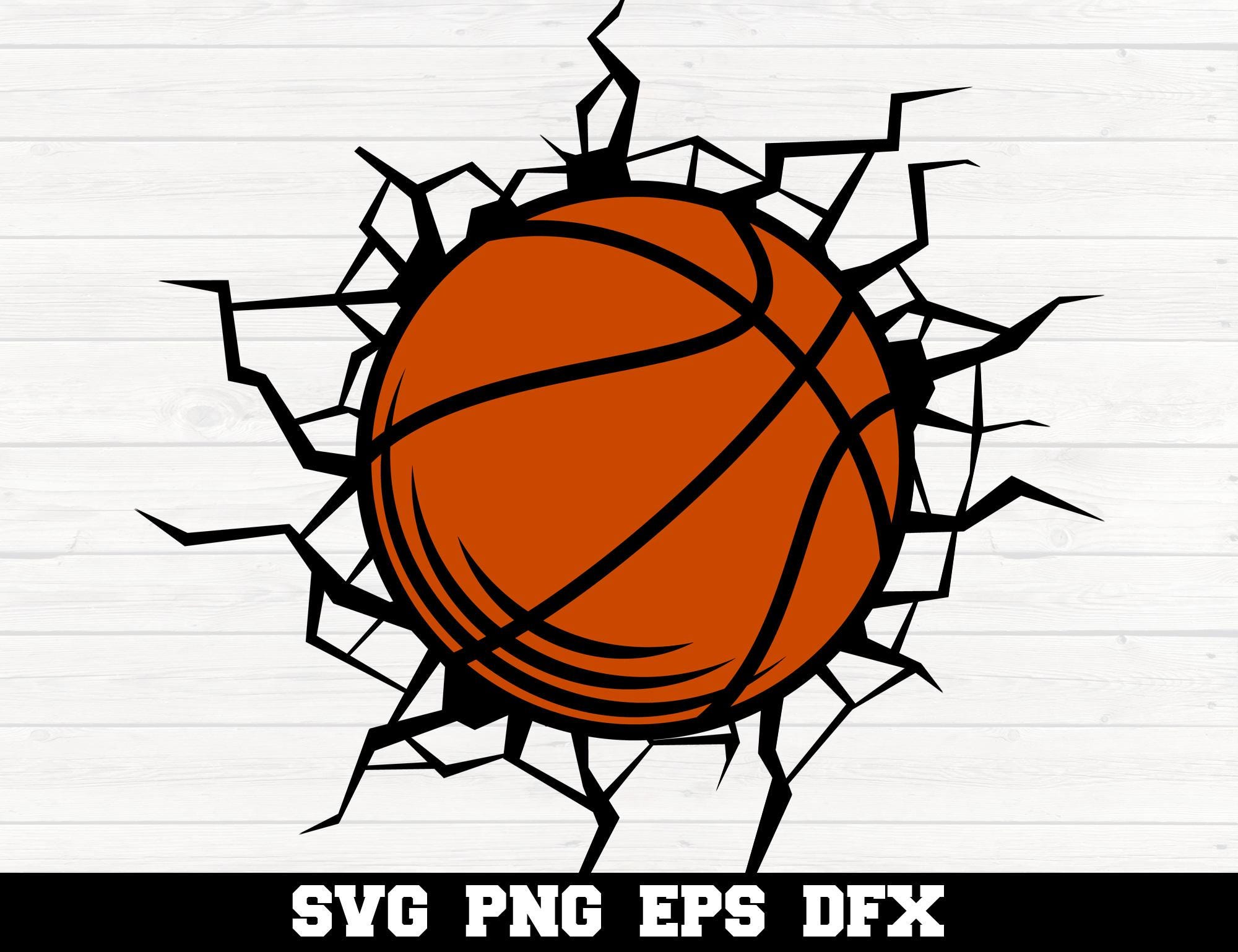 Basketball Breaking Wall SVG: Funny Sports Design (digital Download) - Etsy