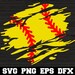 Softball Distressed Ball Torn Grunge Funny Softball League Design SVG ...