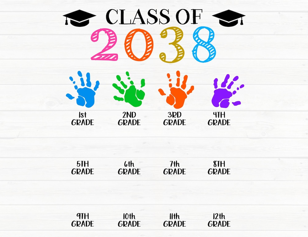 Class of 2038 Handprint Grow With Me SVG PNG (digital Download) - Etsy