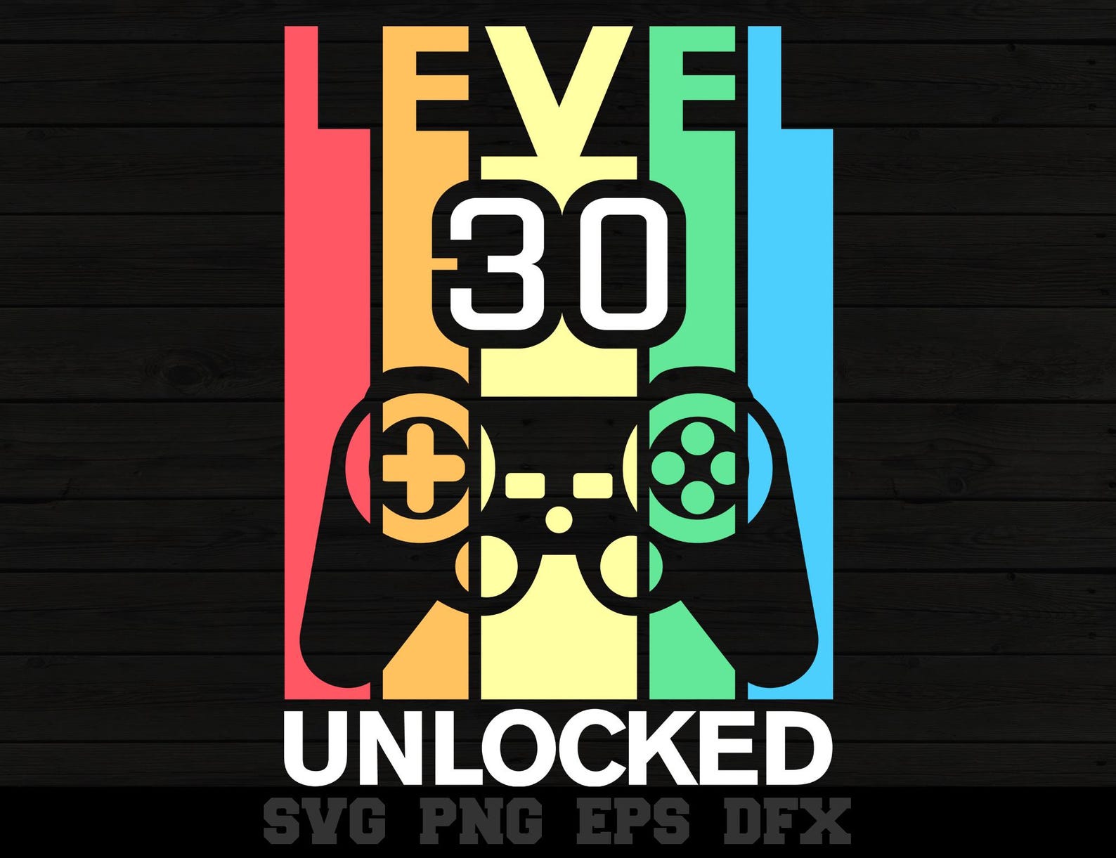 Level 30 Unlocked Birthday Happy 30th Birthday 30 Years Old Funny Computer Video Game Controller ...