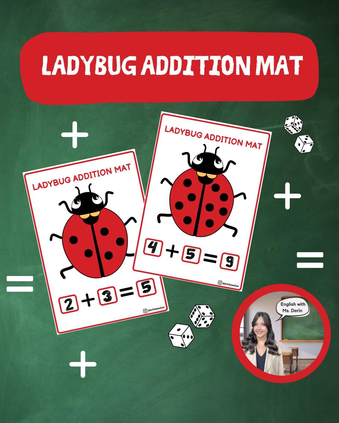 Ladybug Addition Mat Printable – Spring Math Activities for Kids, Early ...